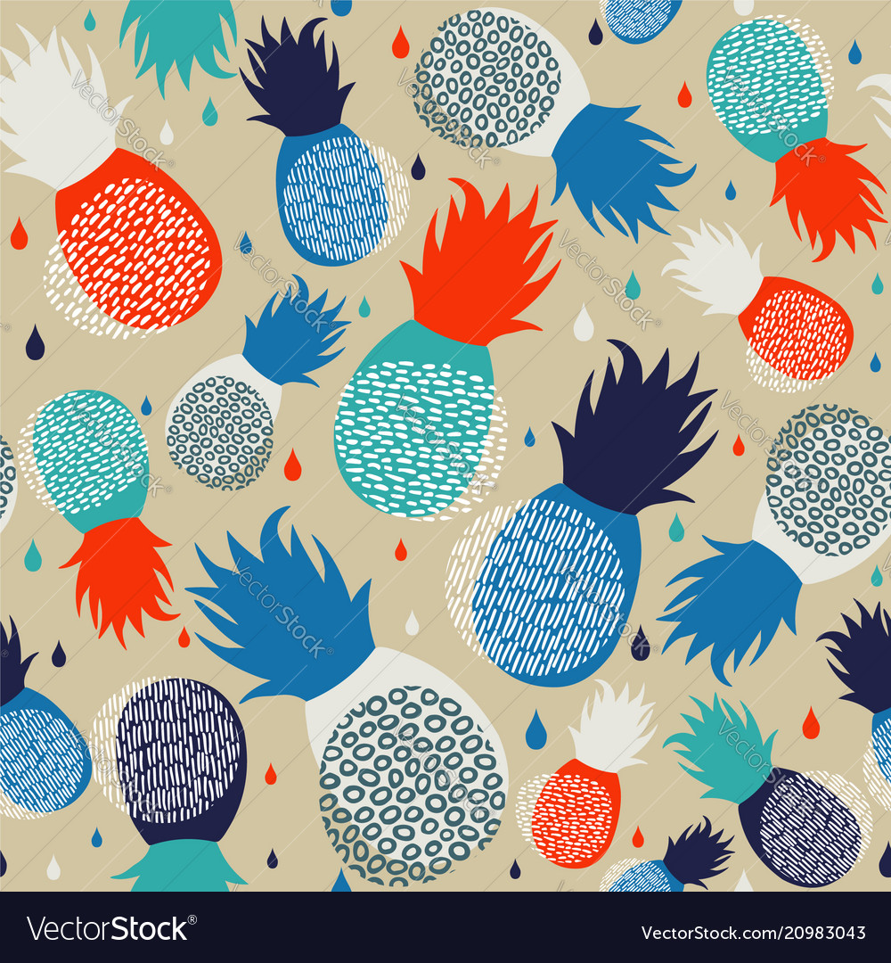Pineapple abstract seamless pattern background Vector Image