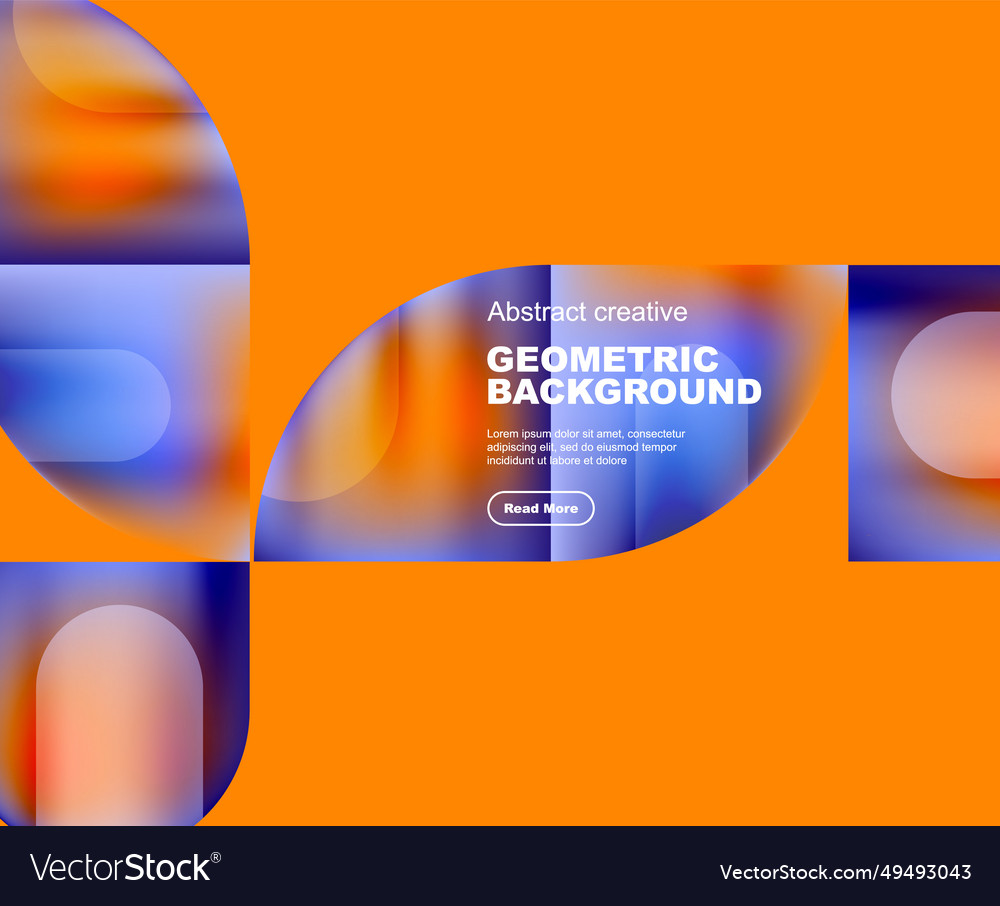 Round triangle and square composition Royalty Free Vector
