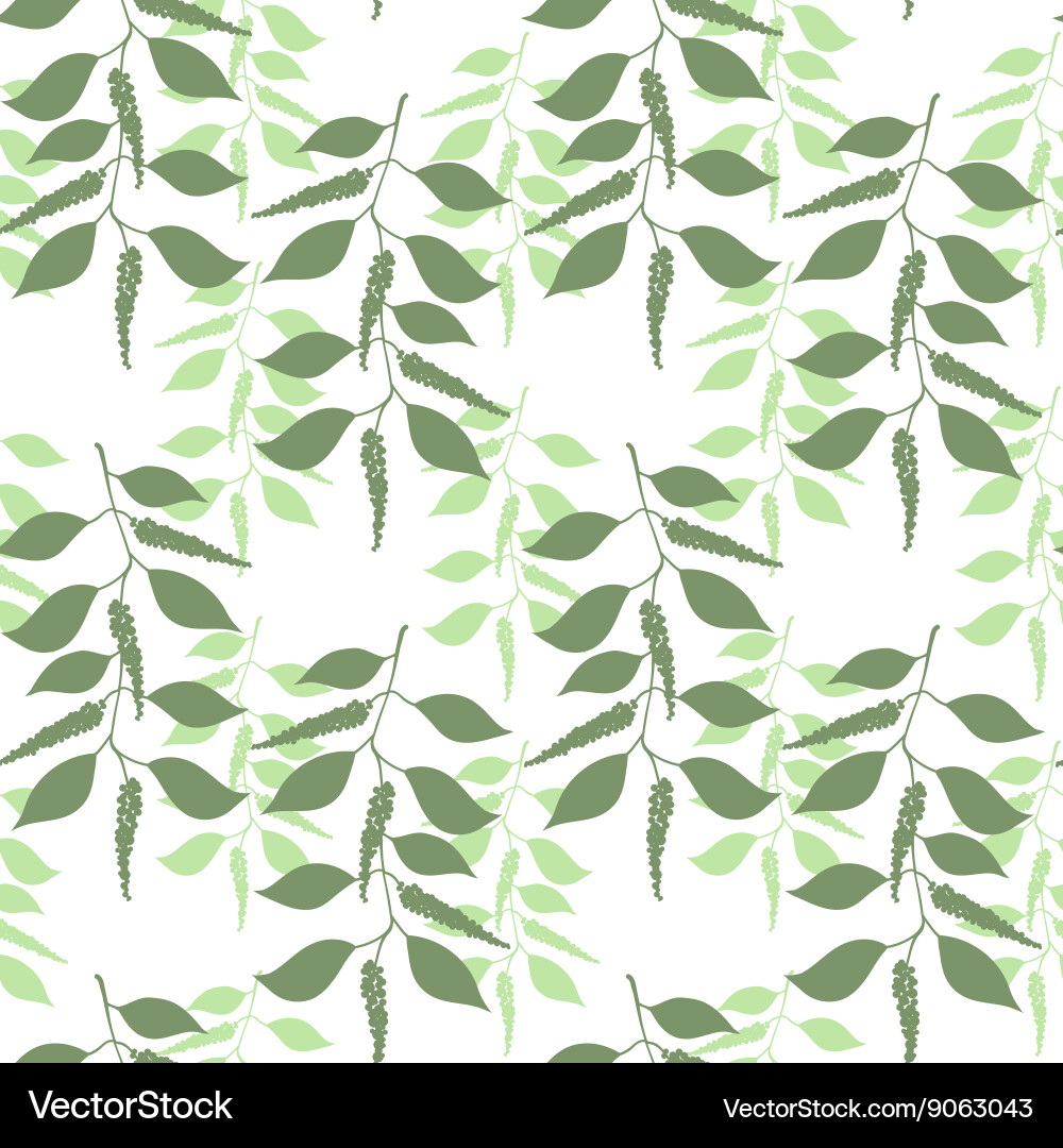 Seamless pattern leaves of green pepper Royalty Free Vector