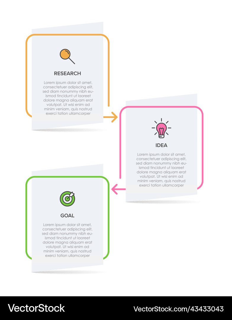 Vertical infographic design with icons and 3 Vector Image