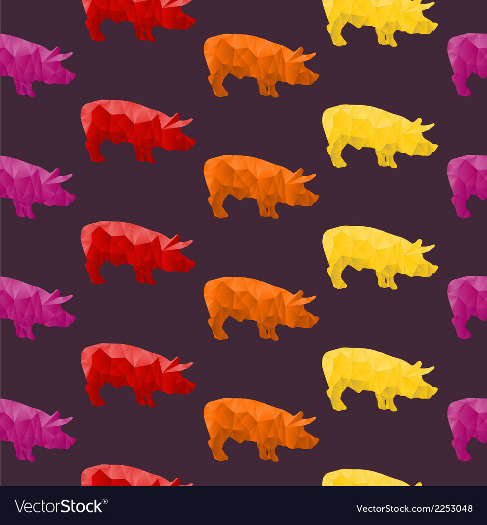 Abstract triangular pig Royalty Free Vector Image
