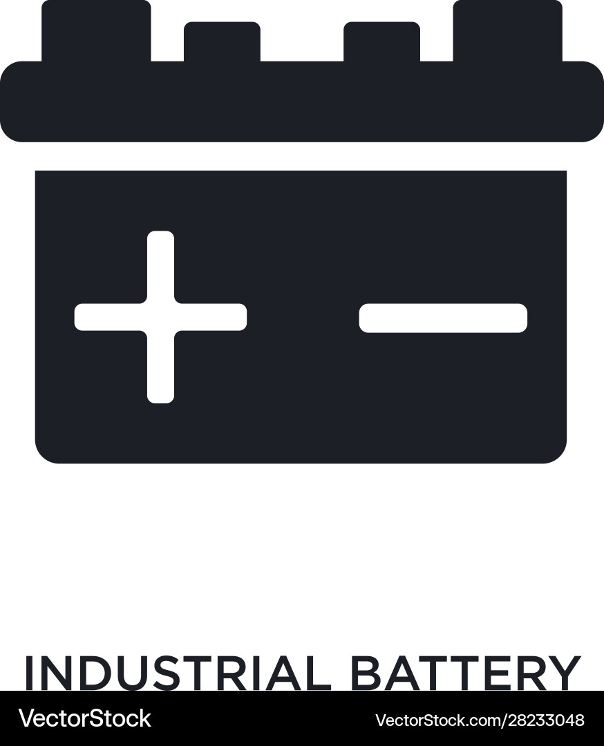 Black industrial battery isolated icon simple Vector Image