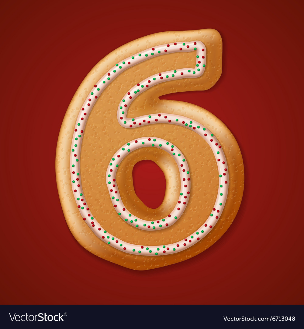 Christmas cookies numbers Royalty Free Vector Image