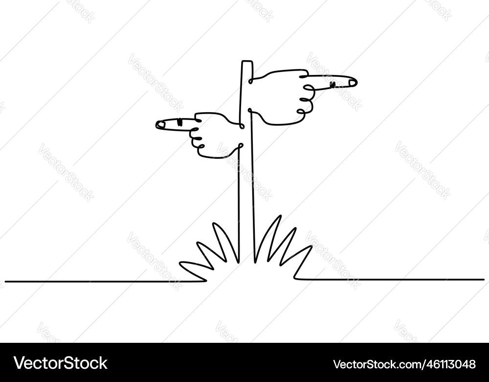 Continuous one single line of hand arrow Vector Image