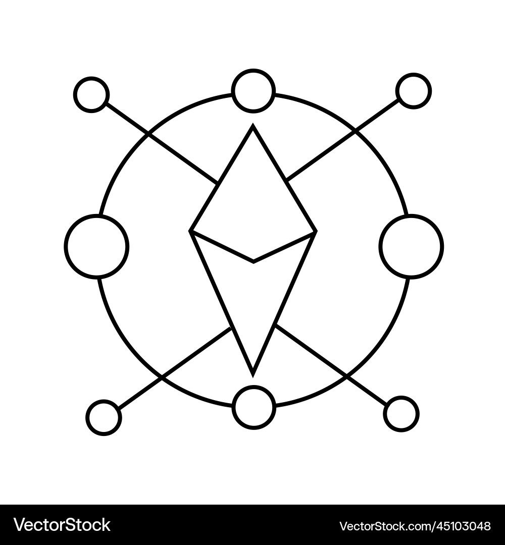 Ethereum cryptocurrency coin icon eth symbol Vector Image