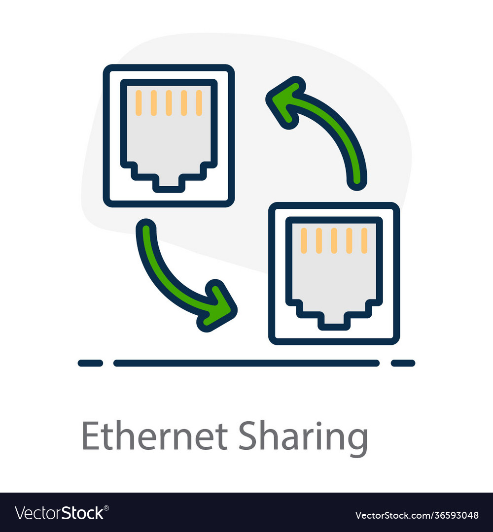 Ethernet sharing Royalty Free Vector Image - VectorStock
