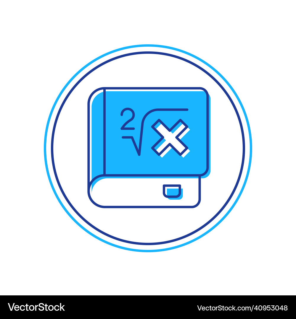 Filled outline book with word mathematics icon Vector Image
