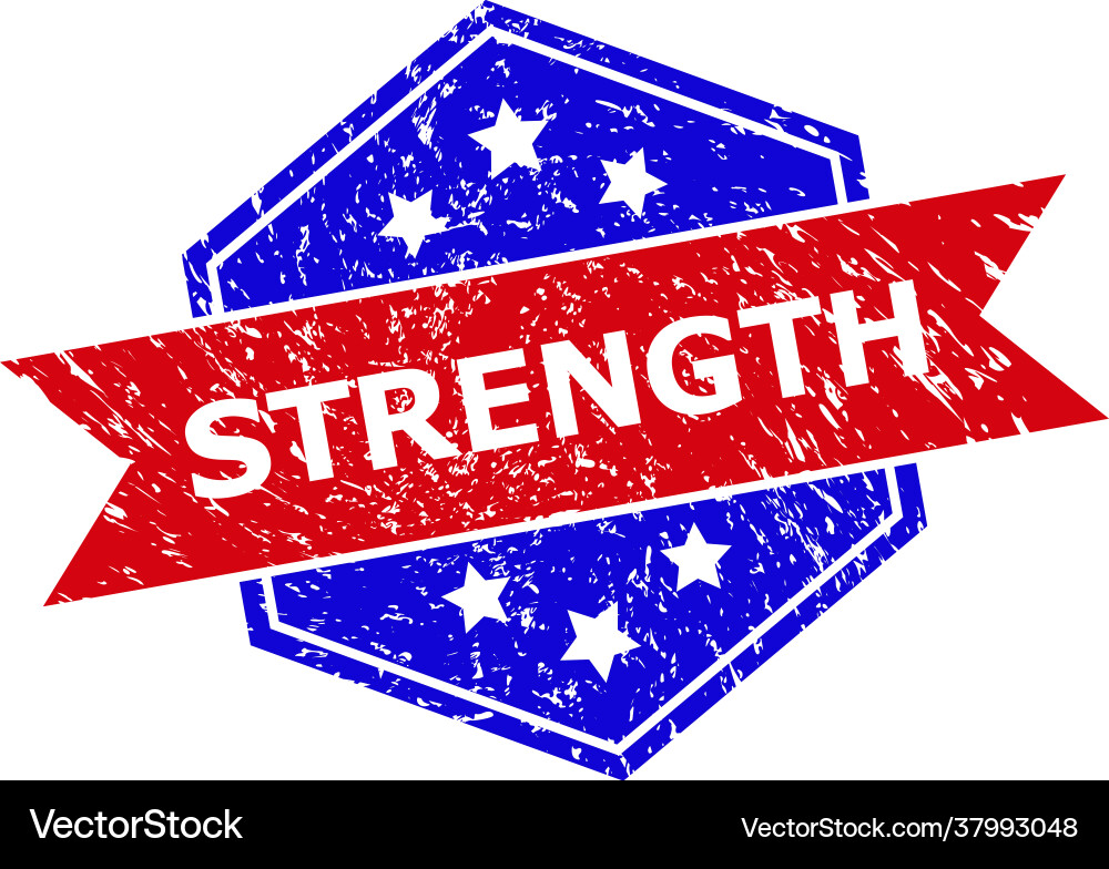 Hexagon bicolor strength stamp seal with scratched
