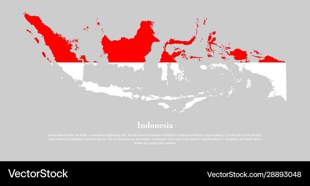 Indonesia flag asia country map template Vector Image