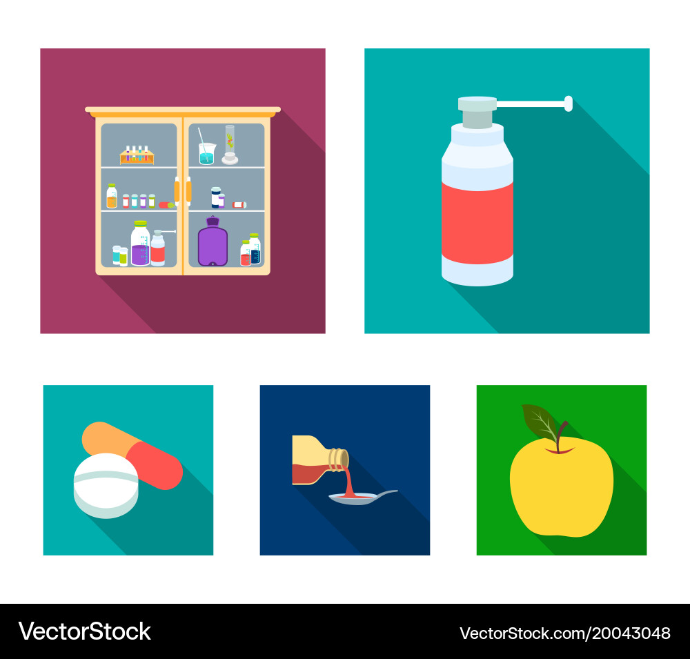 Inhaler medical cabinet tablets syrup Royalty Free Vector