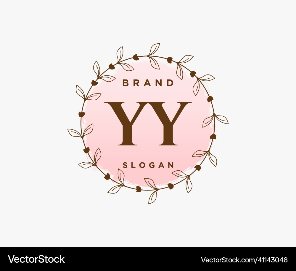 Initial yy feminine logo usable for nature salon Vector Image