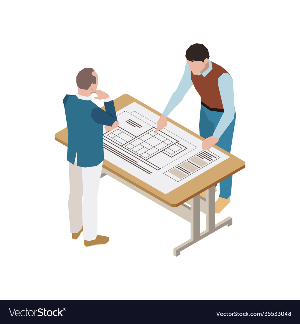 Isometric architect icon Royalty Free Vector Image