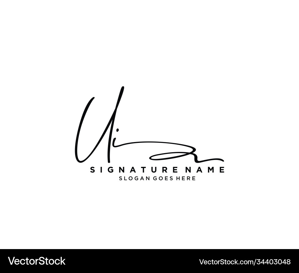 Letter ui signature logo template Royalty Free Vector Image
