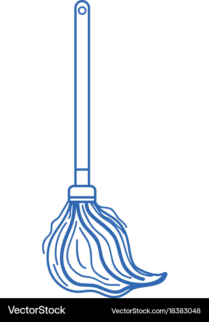 Line mop sweep object to clean the house Vector Image