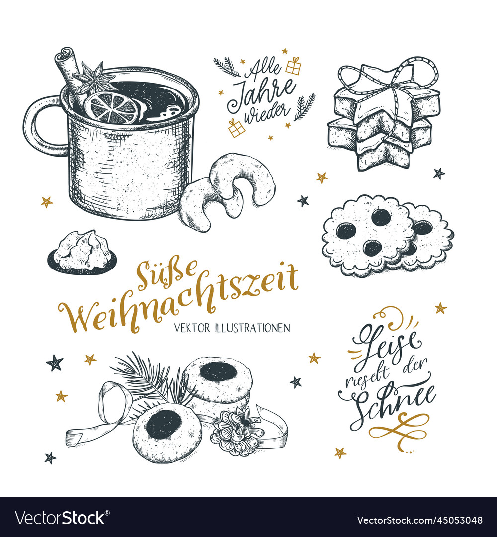 Various traditional christmas cookies - design Vector Image