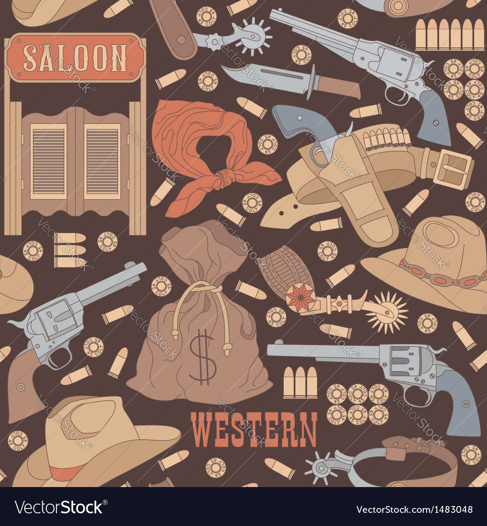 Western seamless pattern Royalty Free Vector Image