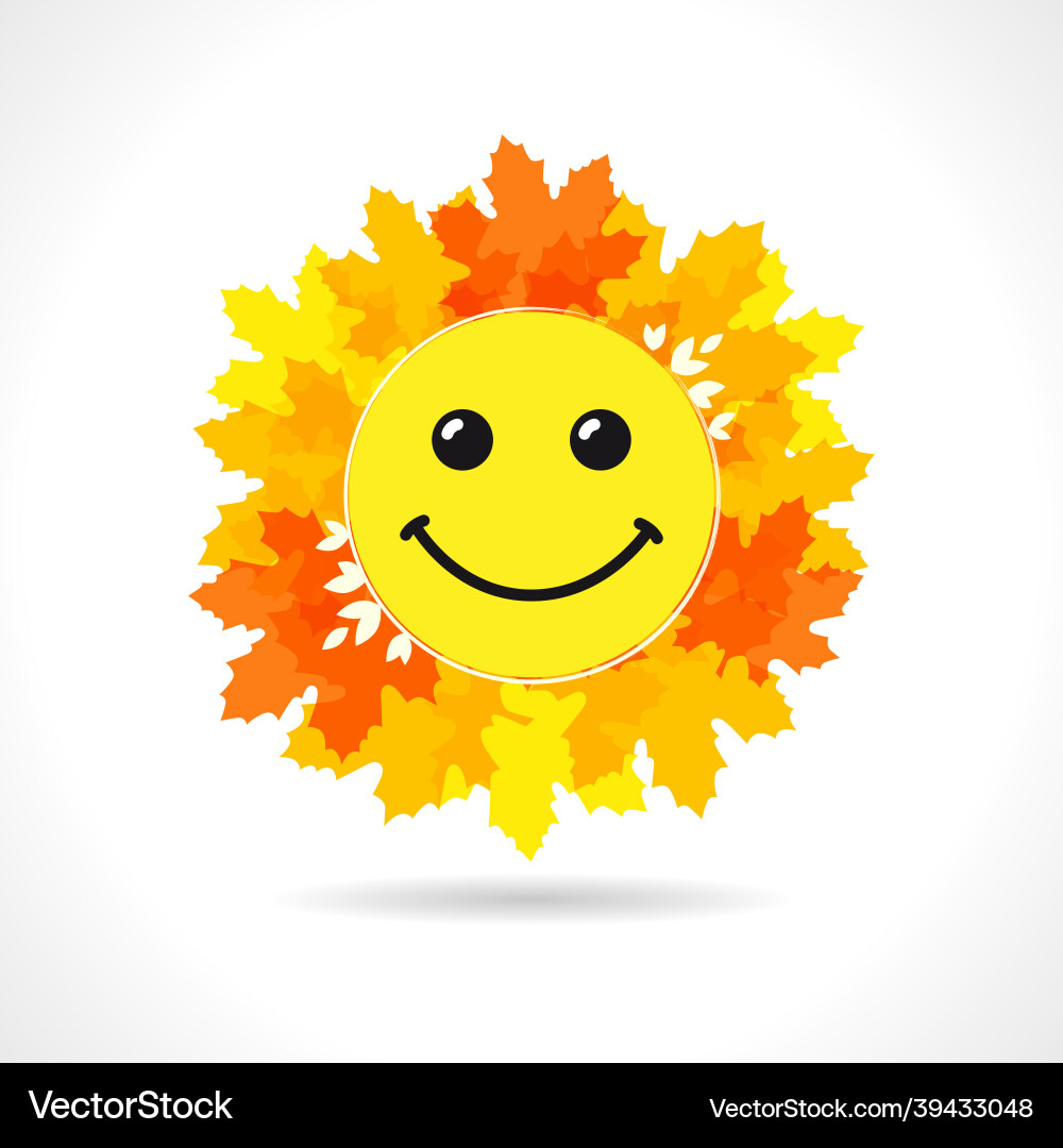 World smile day october 1 leaves Royalty Free Vector Image