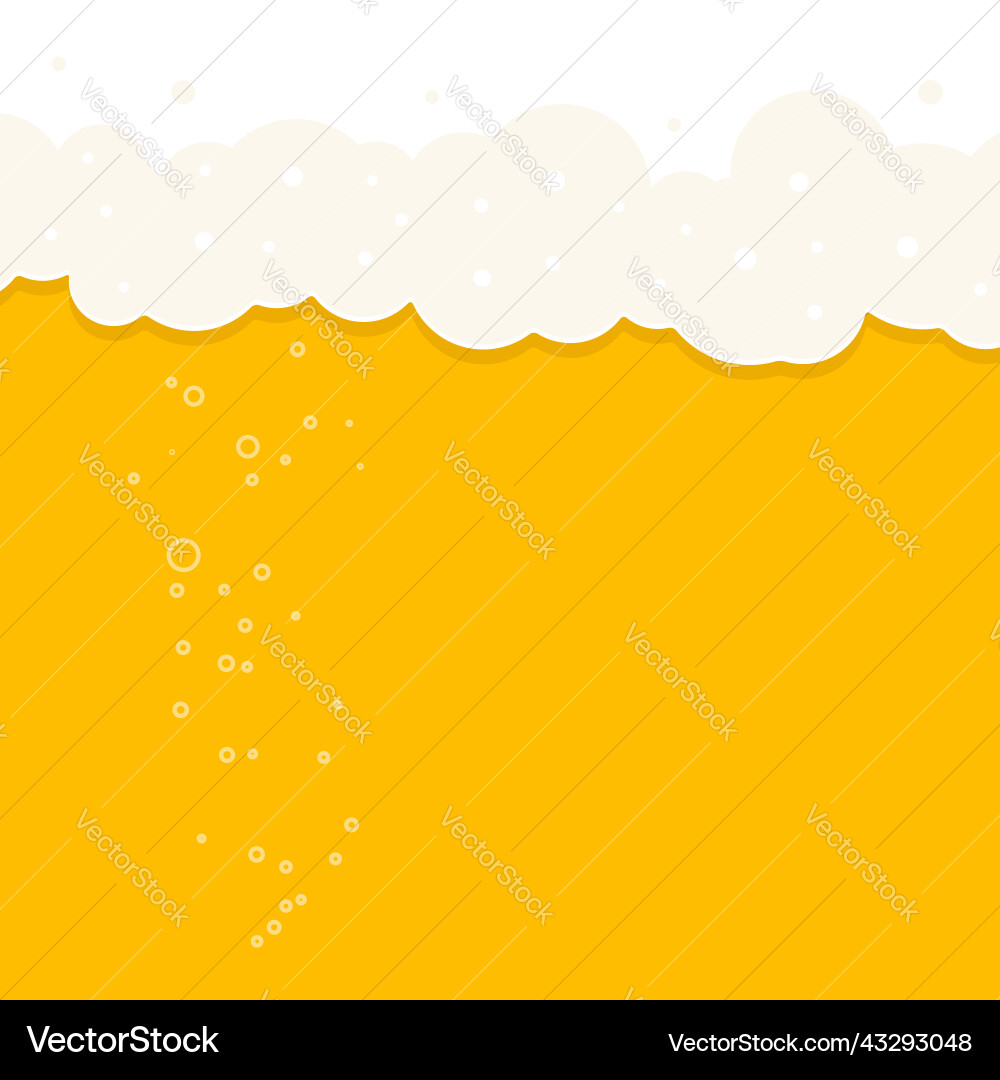 Yellow beer background foam flat Royalty Free Vector Image