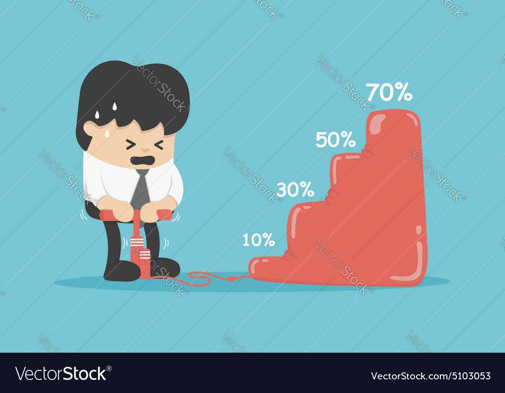Business concept boost the share of difficulties Vector Image