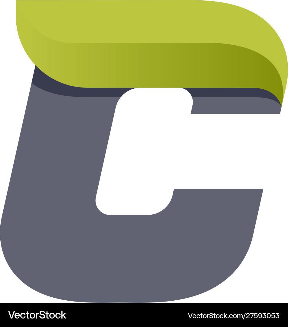 C letter eco logo with green leaf Royalty Free Vector Image