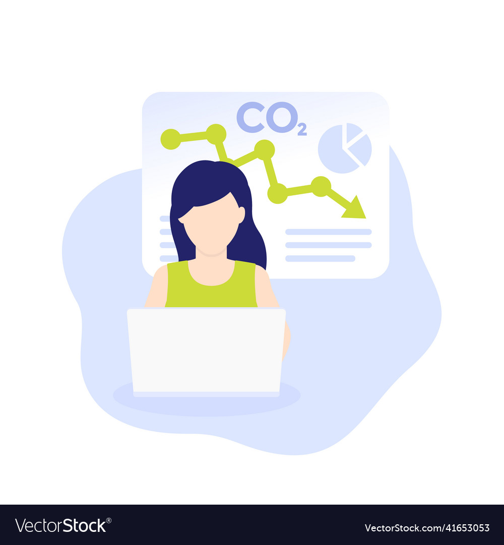 Co2 gas carbon emission reduction analyzing data Vector Image