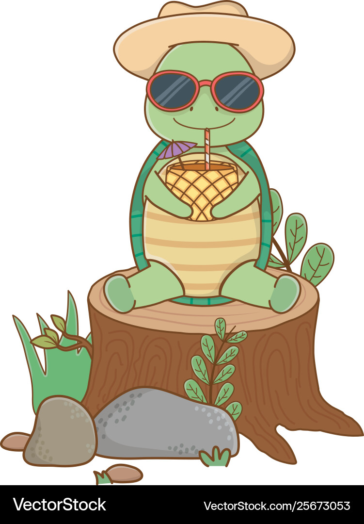 Cute animal enjoying summer vacations Royalty Free Vector