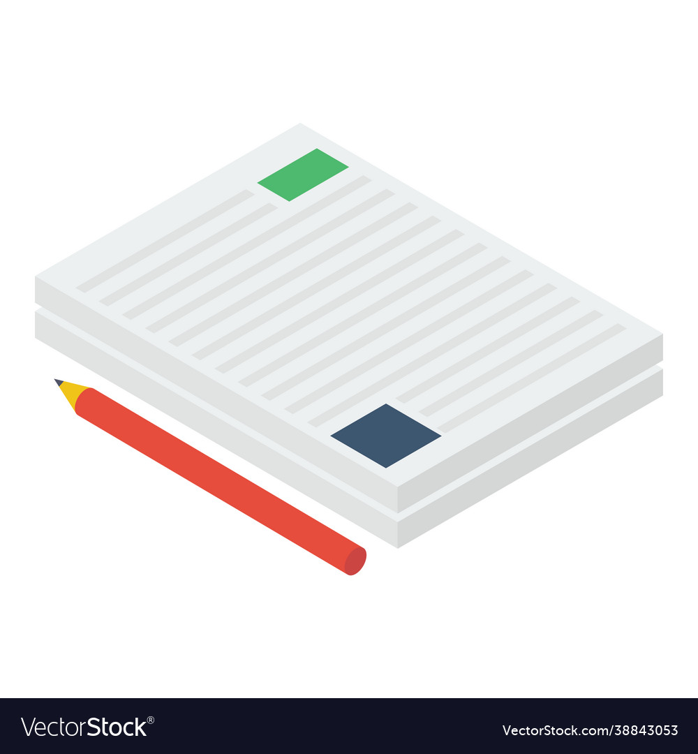 Document isometric Royalty Free Vector Image - VectorStock