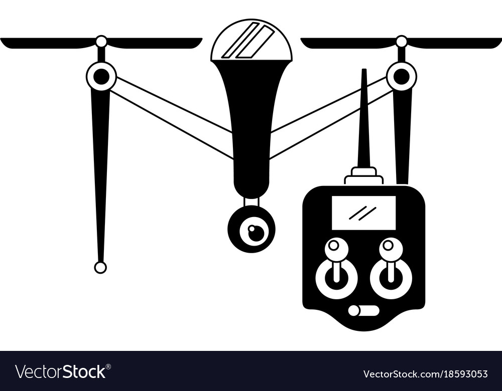 Drone with remote control device technologies Vector Image
