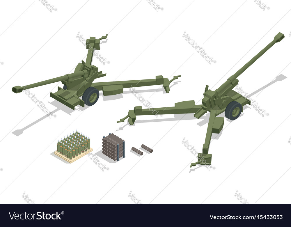 Fh70 is a towed howitzer military self Royalty Free Vector