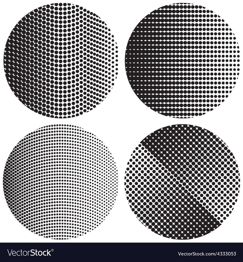Halftone round textures Royalty Free Vector Image