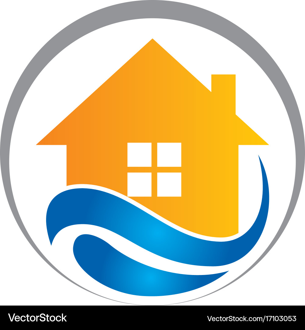 House water protection logo Royalty Free Vector Image