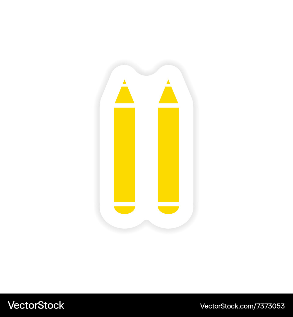 Icon sticker realistic design on paper pens Vector Image
