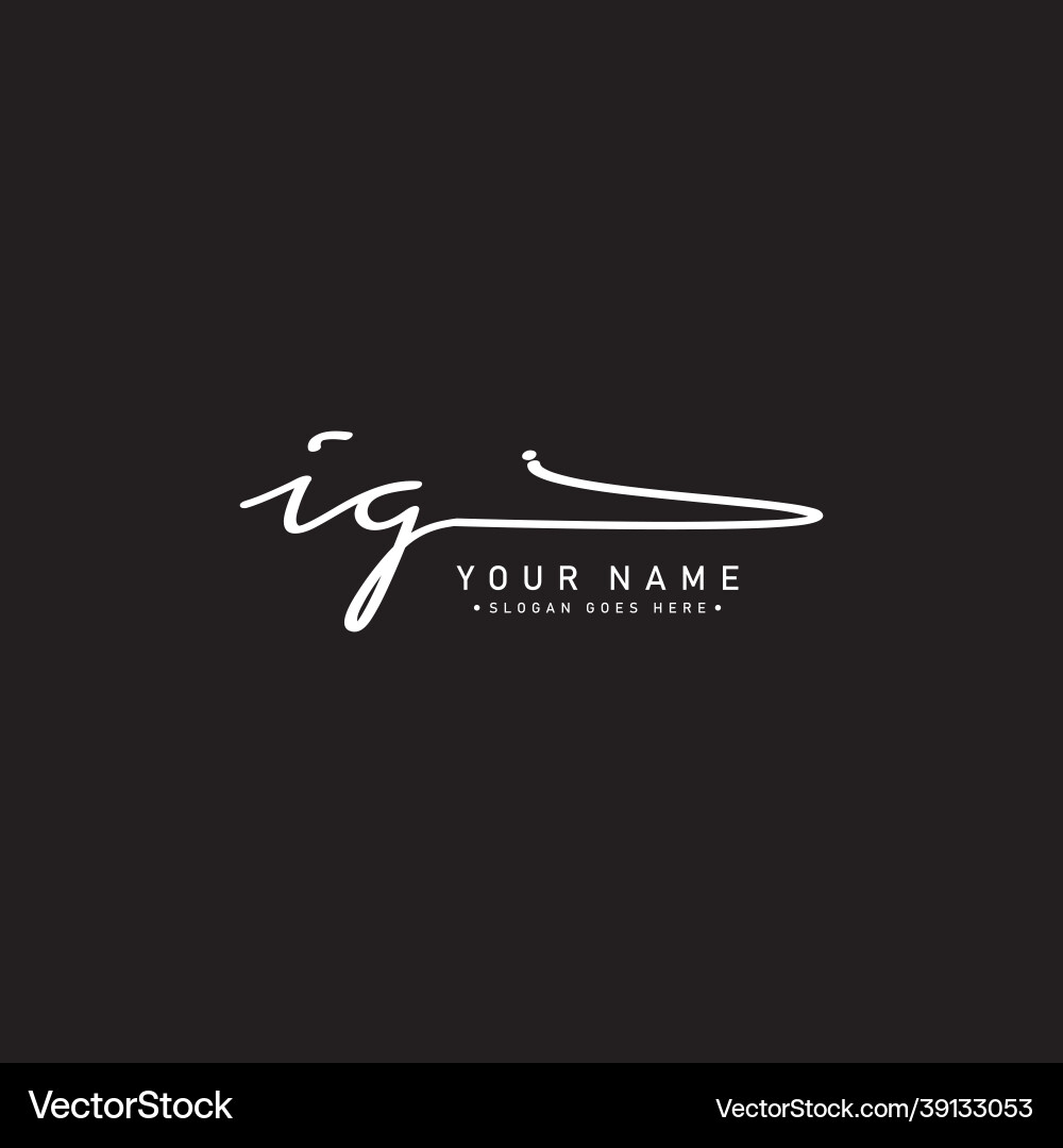 Initial letter ig logo - handwritten signature Vector Image