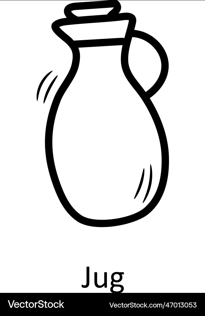 Jug outline icon design food Royalty Free Vector Image