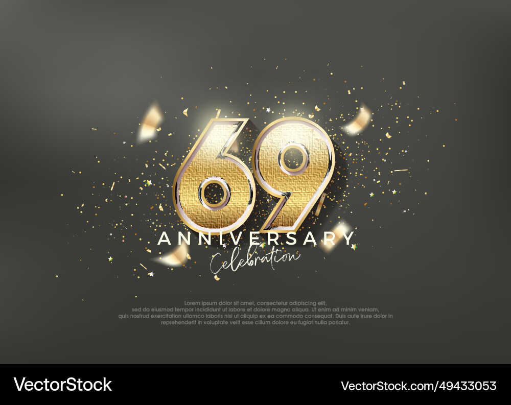 Luxurious and elegant number 69th premium design Vector Image