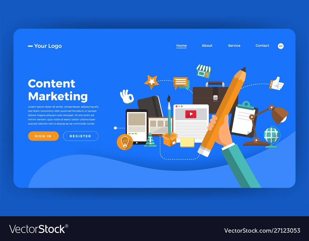 Mock-up design website flat concept Royalty Free Vector