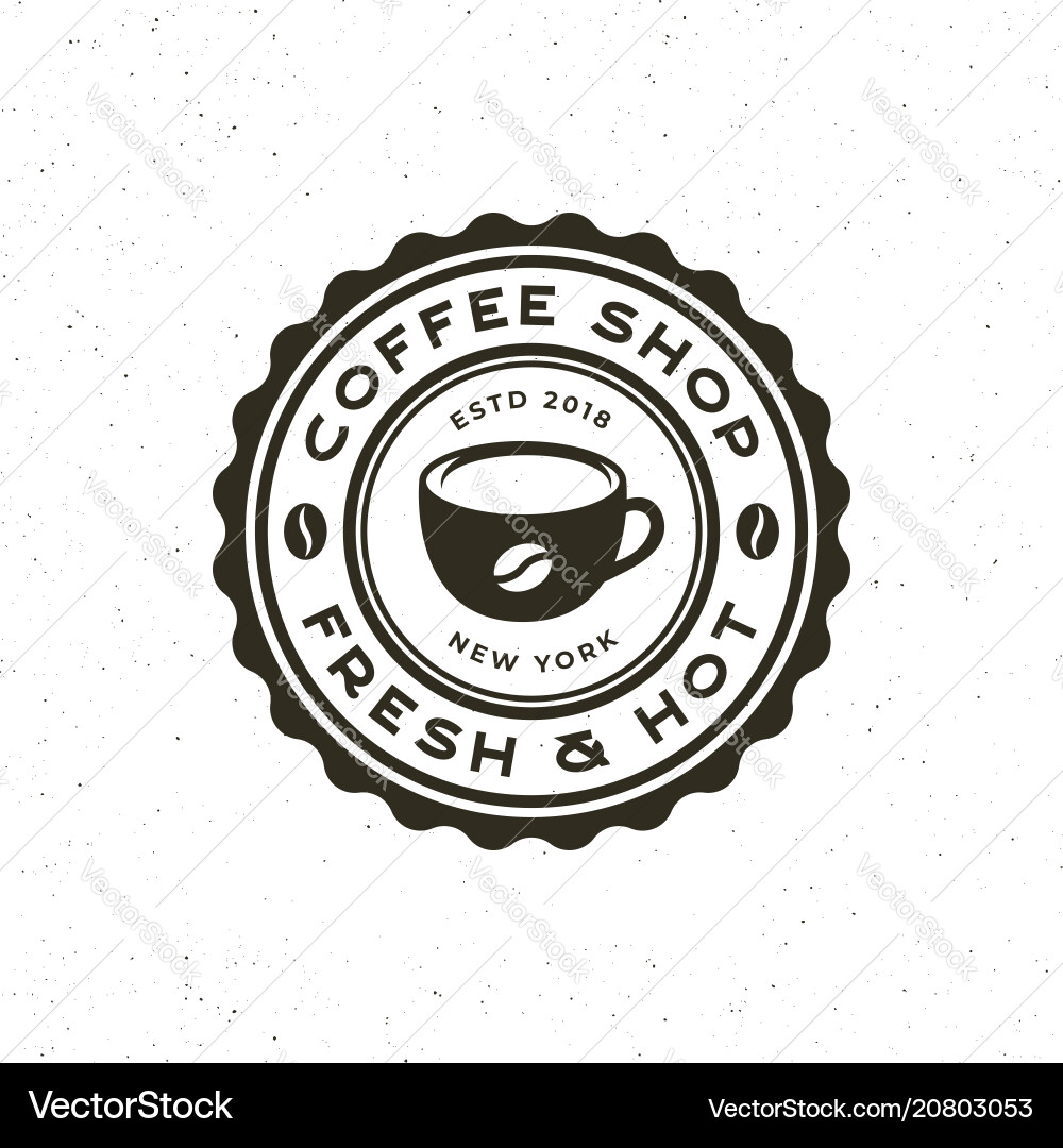 Modern vintage coffee shop label Royalty Free Vector Image