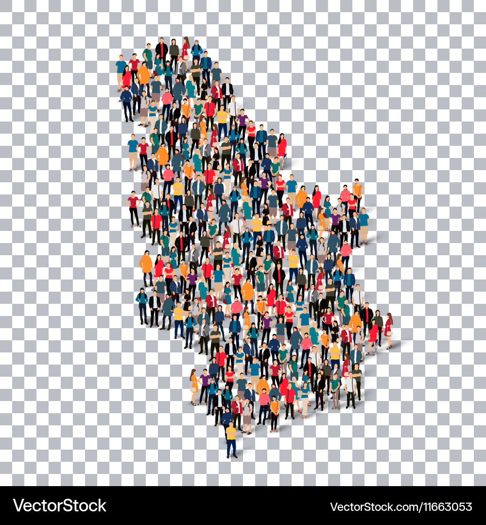 People Map Country Serbia Royalty Free Vector Image