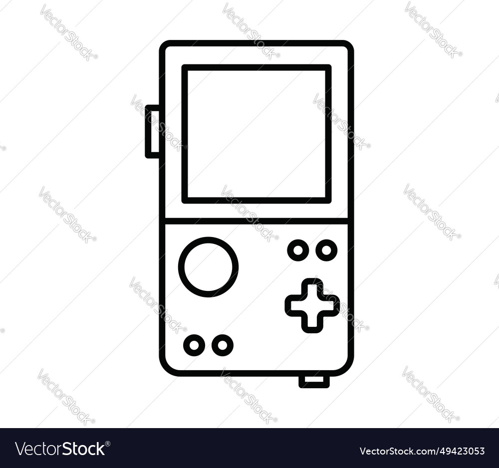 Portable handheld retro gaming console outline Vector Image Portable handheld retro gaming console outline Vector Image