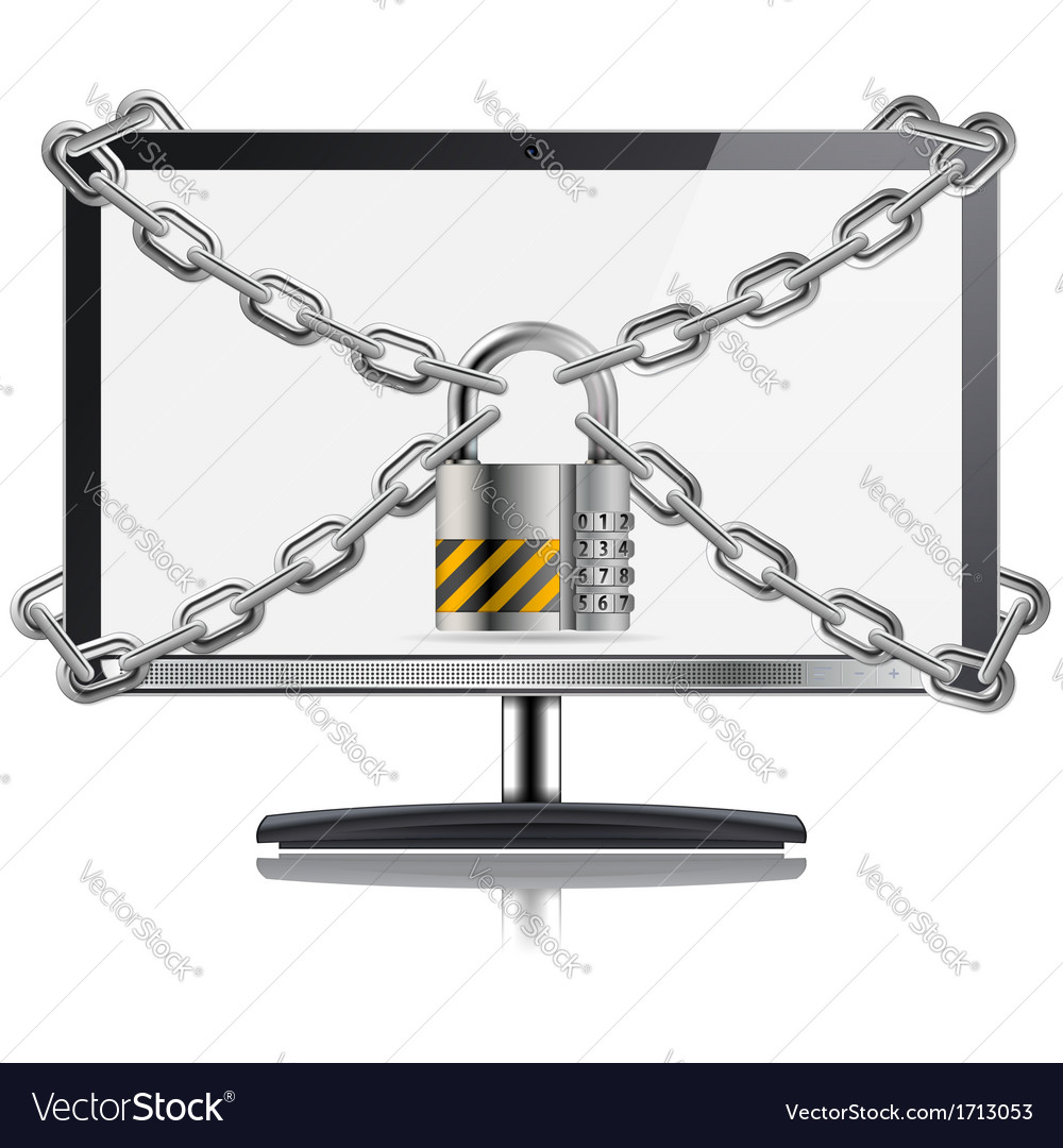 Safe computer concept Royalty Free Vector Image