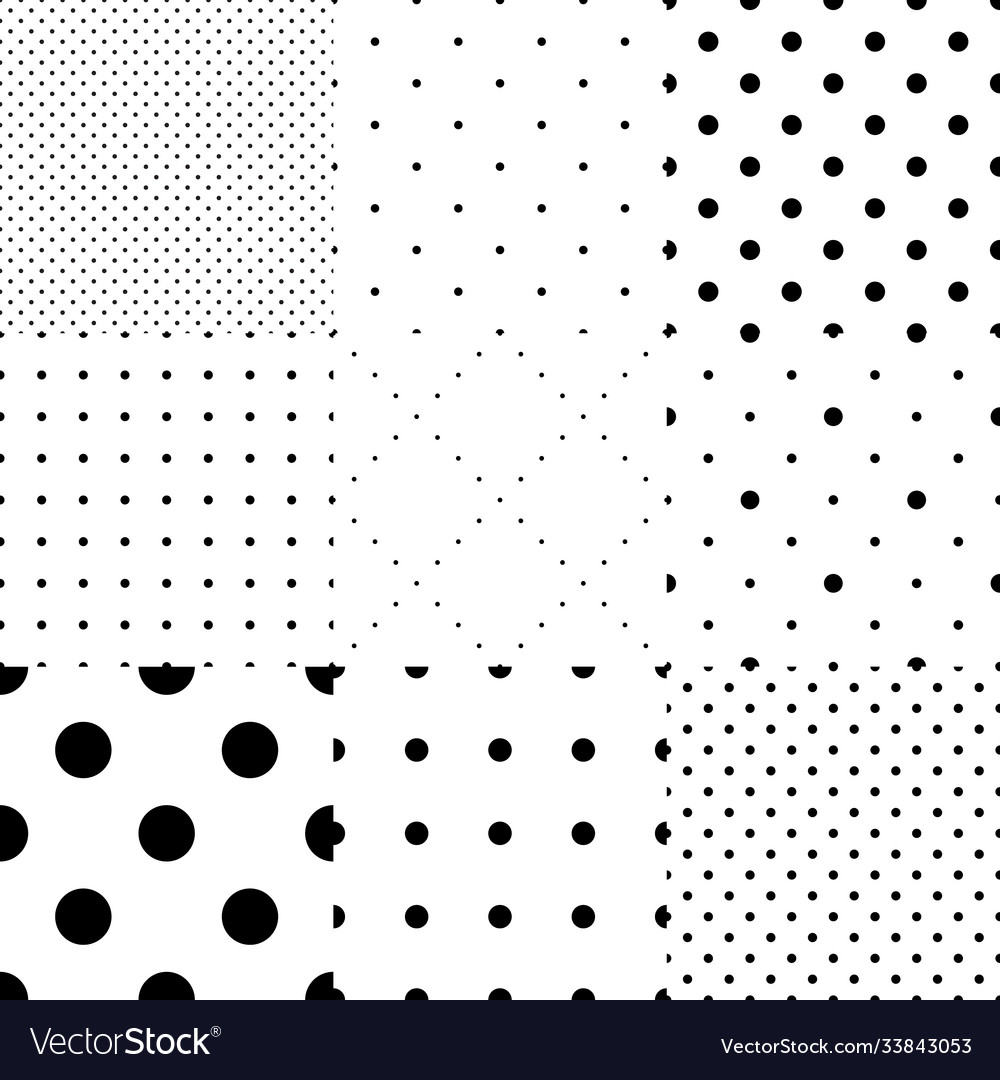 Set seamless dot patterns dotted background Vector Image