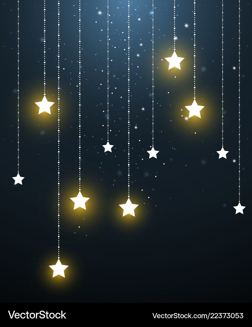 Star hanging in starry night Royalty Free Vector Image