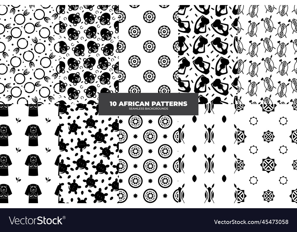 African pattern set Royalty Free Vector Image - VectorStock