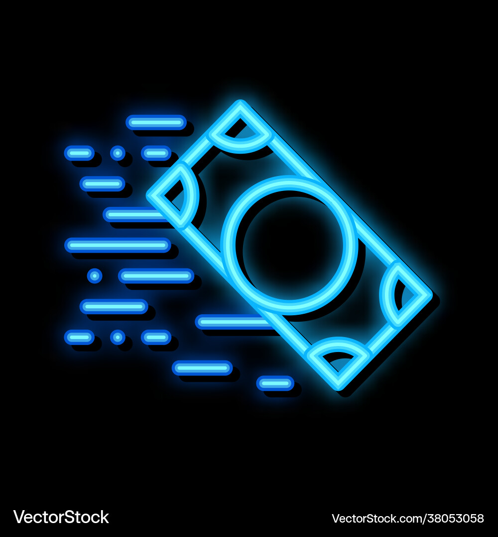 Banknote dollar neon glow icon Royalty Free Vector Image
