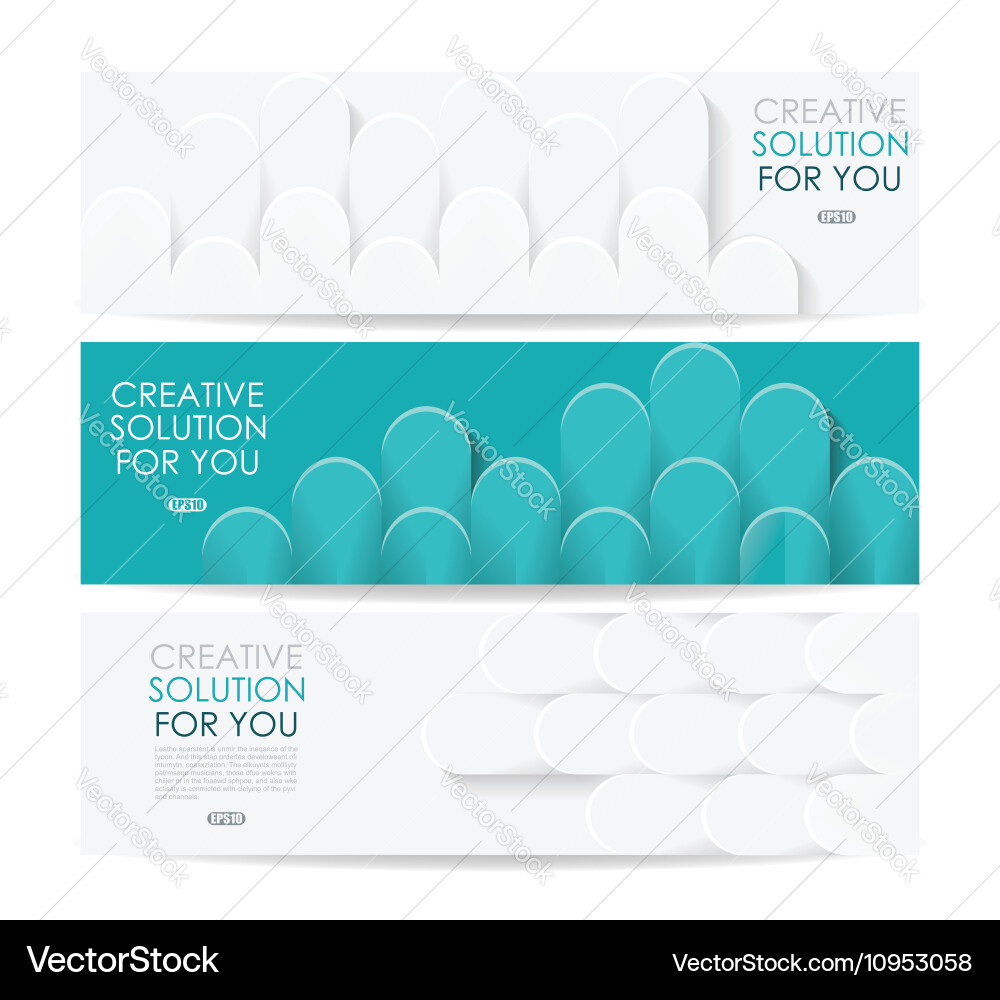 Banners template design with paper tiles texture Vector Image