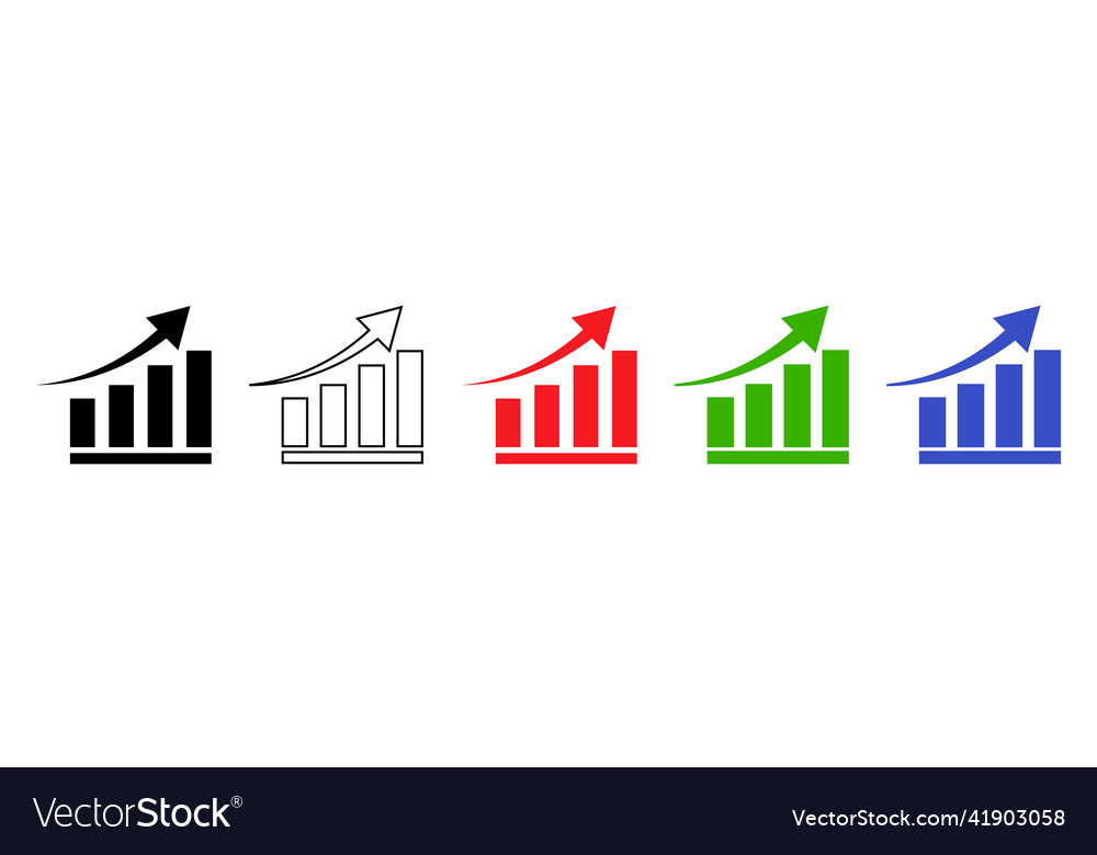 Bar graph icon set of business and finance Vector Image