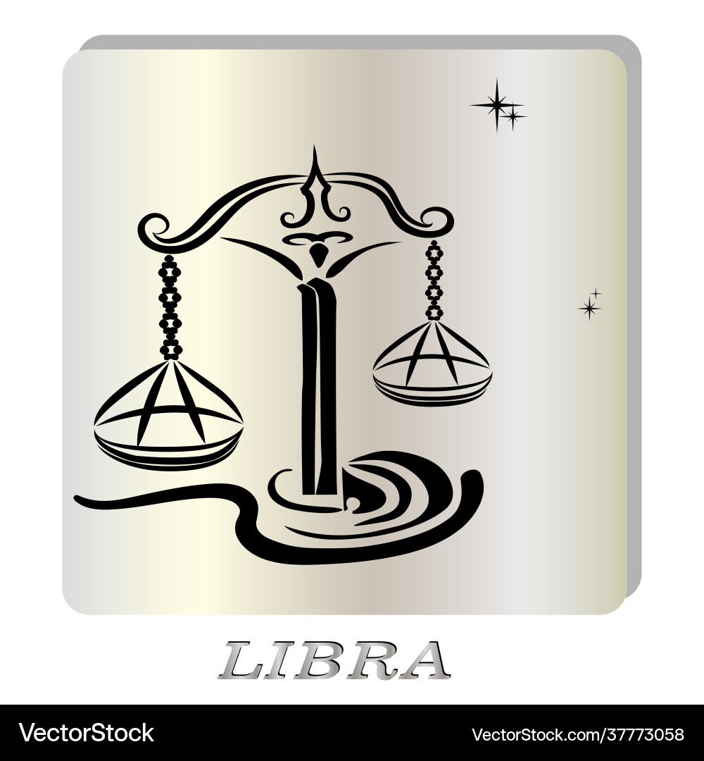 Black silhouette libra are on pearl background Vector Image