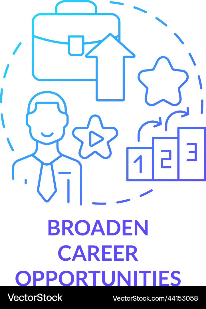 Broaden career opportunities blue gradient Vector Image