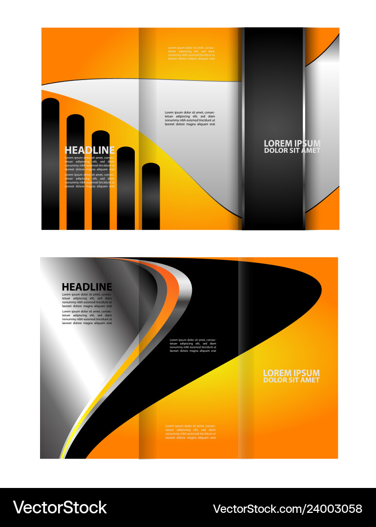 Business tri-fold flyer template corporate Vector Image