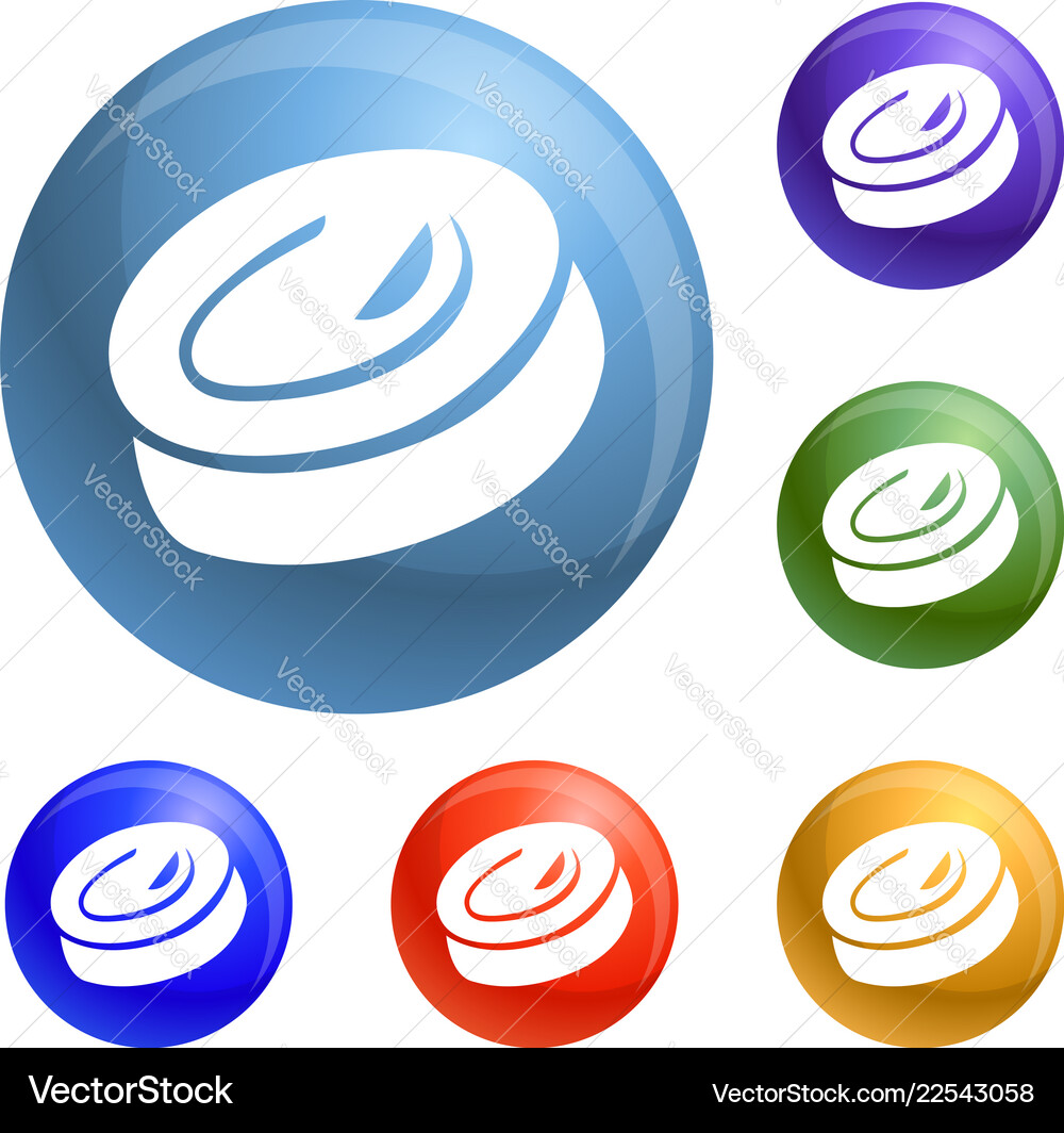 Candy swirl icons set Royalty Free Vector Image